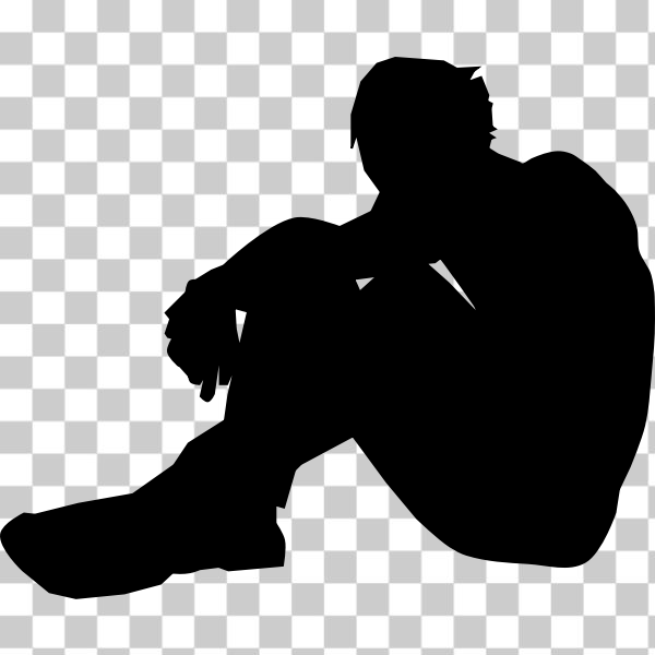 Free: SVG Resting man vector silhouette - nohat.cc