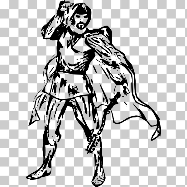 Free: SVG Rogue Warrior character vector clip art - nohat.cc