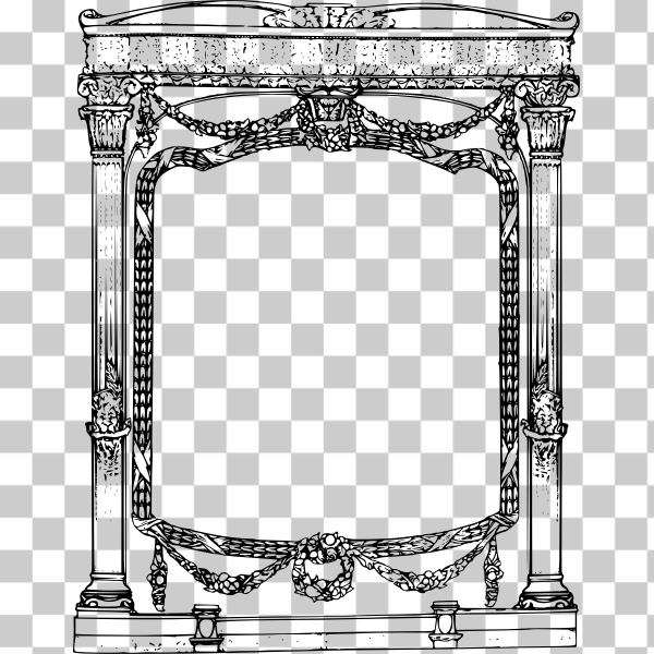 Free: SVG Roman decorative frame with lion heads vector clip art - nohat.cc