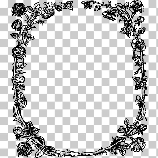 Free: SVG Rose frame vector drawing - nohat.cc
