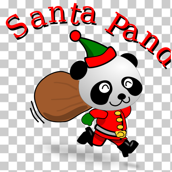Free: SVG Running Santa Panda vector image - nohat.cc