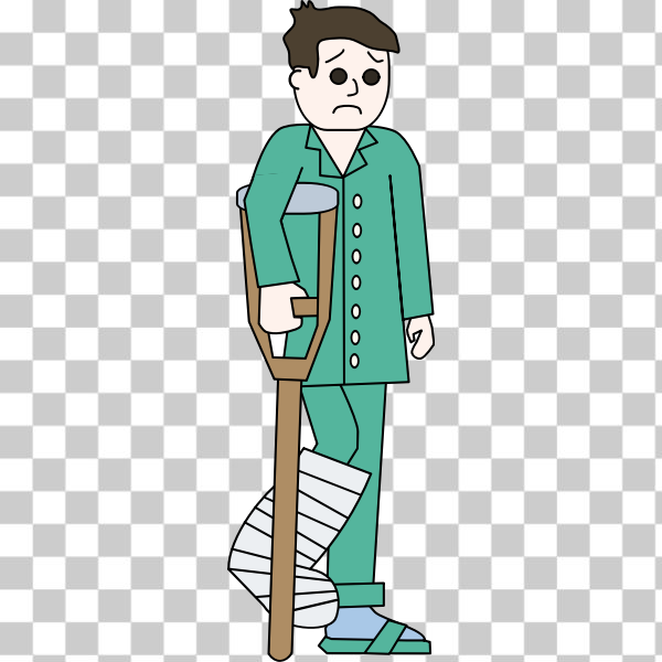 Free: SVG Sad man with broken leg vector illustration - nohat.cc