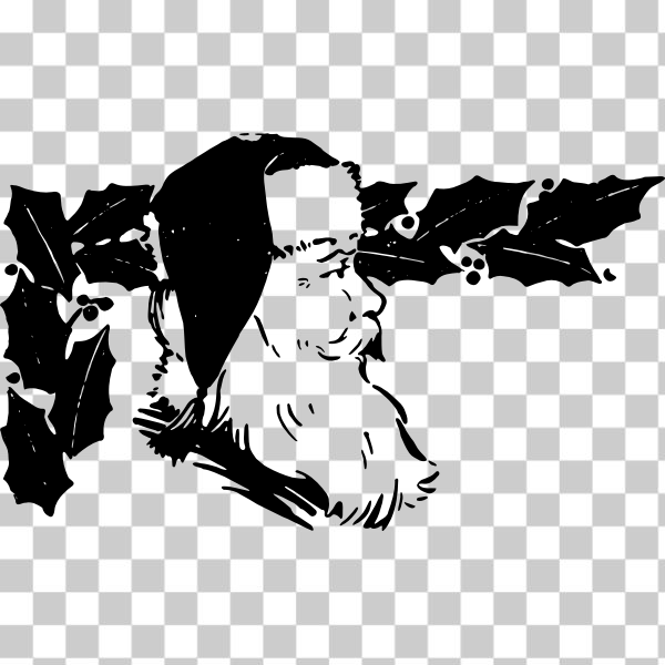 Free: SVG Santa Claus corner decoration vector drawing - nohat.cc