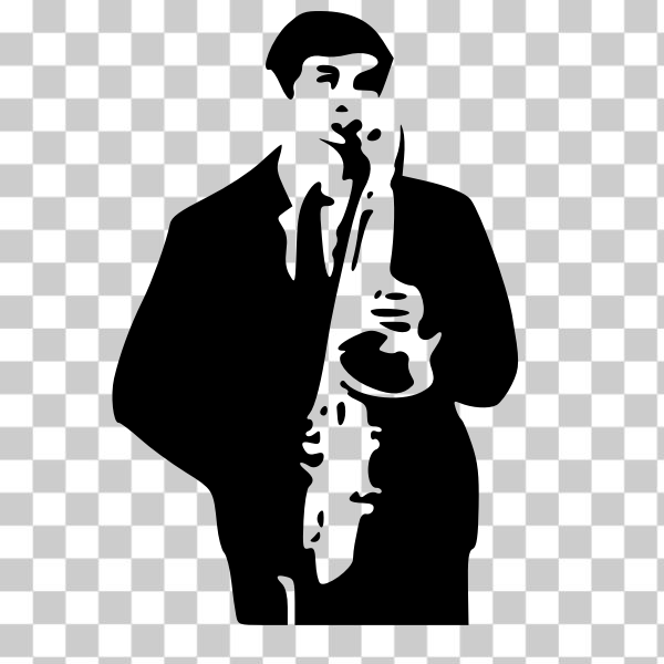 Free: SVG Saxophone player vector - nohat.cc