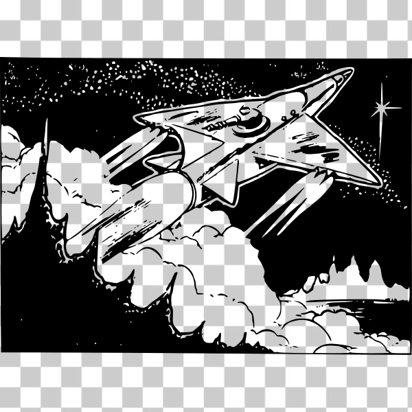 Free: SVG Sci-fi rocket blast-Off vector image - nohat.cc