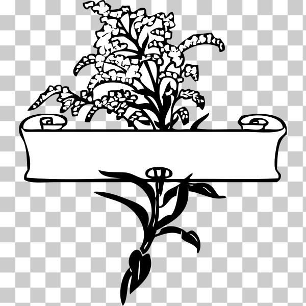 Free: SVG Scroll with flower spray vector - nohat.cc