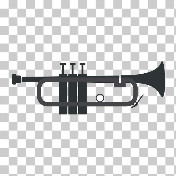 Free: SVG Silhouette vector drawing of a simple trumpet - nohat.cc