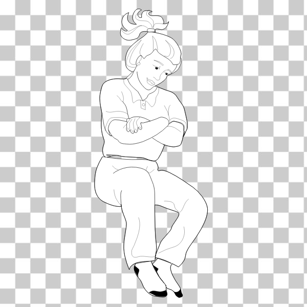 Free: SVG Sitting woman vector drawing - nohat.cc