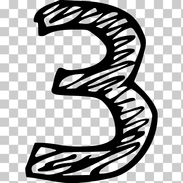 Free: SVG Sketched numeral 3 - nohat.cc