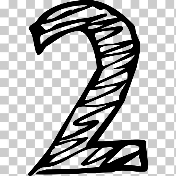 Free: SVG Sketched numeral two - nohat.cc