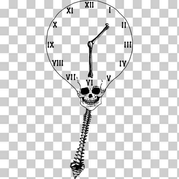 Free: SVG Skull clock - nohat.cc