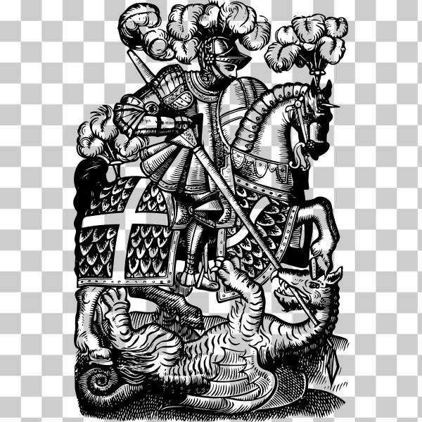 Free: SVG Slaying the dragon illustration - nohat.cc