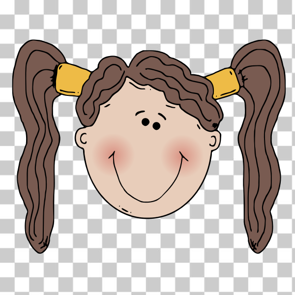 Free: SVG smiling girl face with rosy cheek vector clip art - nohat.cc