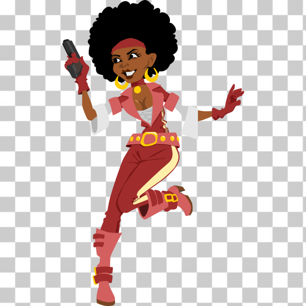 Free: SVG Smiling girl with gun vector image - nohat.cc