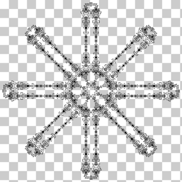 Free: SVG Snow crystal vector image - nohat.cc