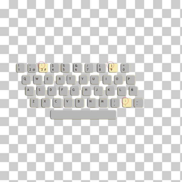 Free: SVG Spanish keyboard layout vector illustration - nohat.cc
