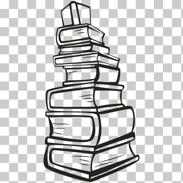 Free: SVG Stack of books in black and white - nohat.cc