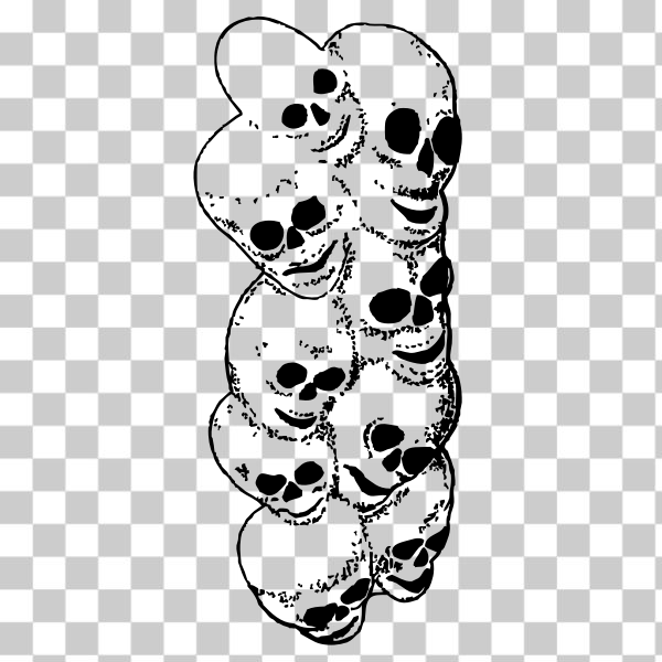 Free: SVG Stacked skeleton heads vector image - nohat.cc