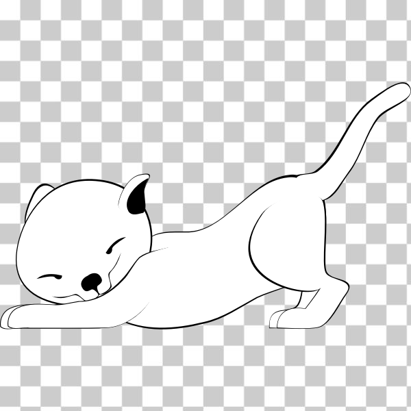 Free: SVG Stretching cat line art vector illustration - nohat.cc
