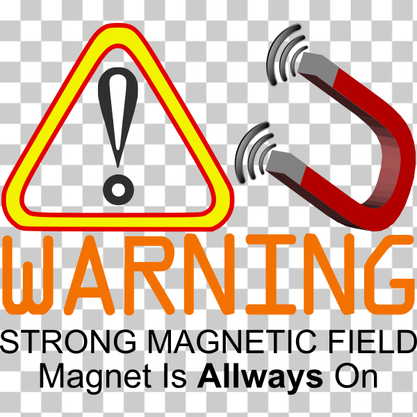 Free: SVG Strong magnet warning sign vector image - nohat.cc