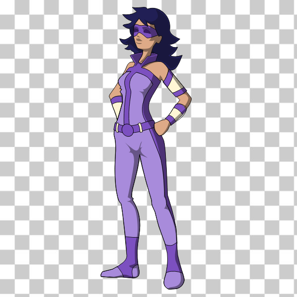 Free: SVG Superhero girl in purple - nohat.cc
