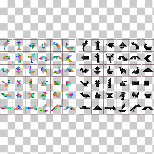 Free: SVG Tangram mathematical game vector clip art - nohat.cc