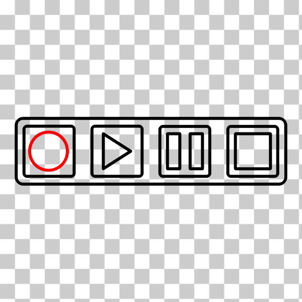 Free: SVG Tapedeck control buttons outline vector image - nohat.cc