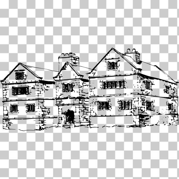 Free: SVG Three houses in a row - nohat.cc