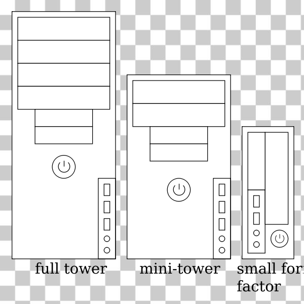 Free: SVG Three types of computer cases vector drawing - nohat.cc