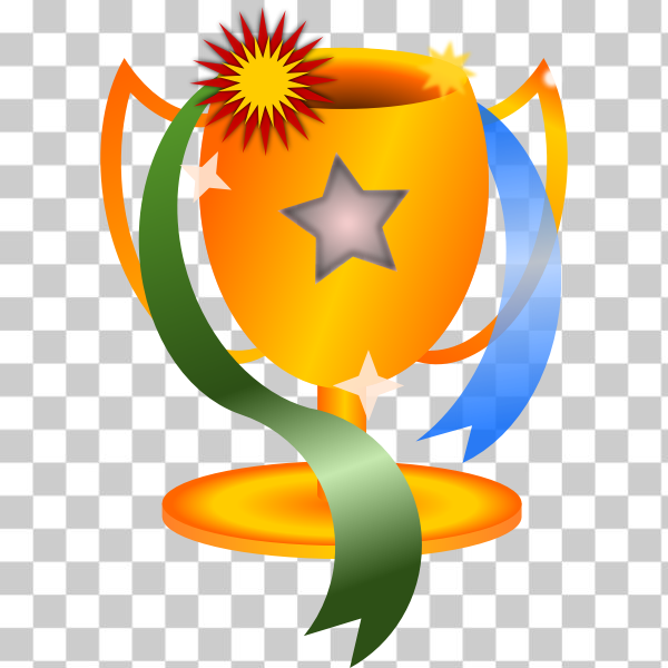 Free: SVG Trophy with ribbons vector image - nohat.cc