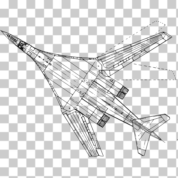 Free: SVG Tupolev 160 aircraft top view vector illustration - nohat.cc
