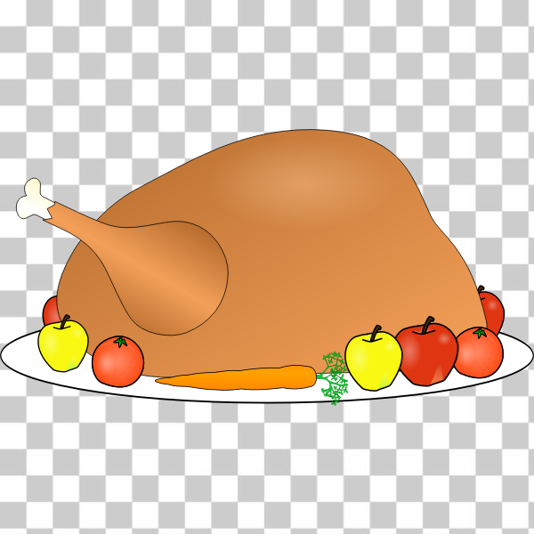 Free: SVG Turkey platter with fruit and vegetables vector clip art ...