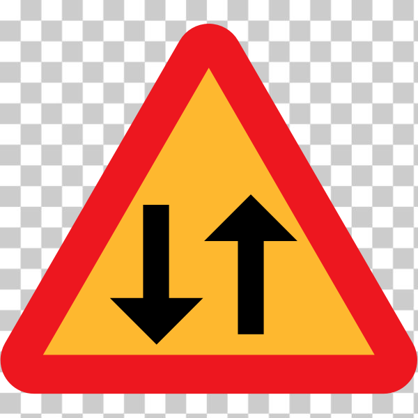 Free: SVG Two lanes of the road traffic sign vector drawing - nohat.cc