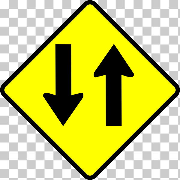 Free: SVG Two-way road caution sign vector image - nohat.cc