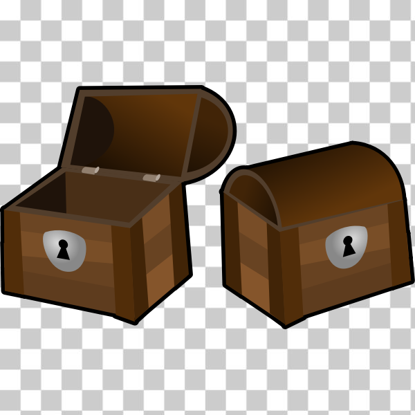 Free: SVG Vector clip art of an open and a closed treasure chest - nohat.cc