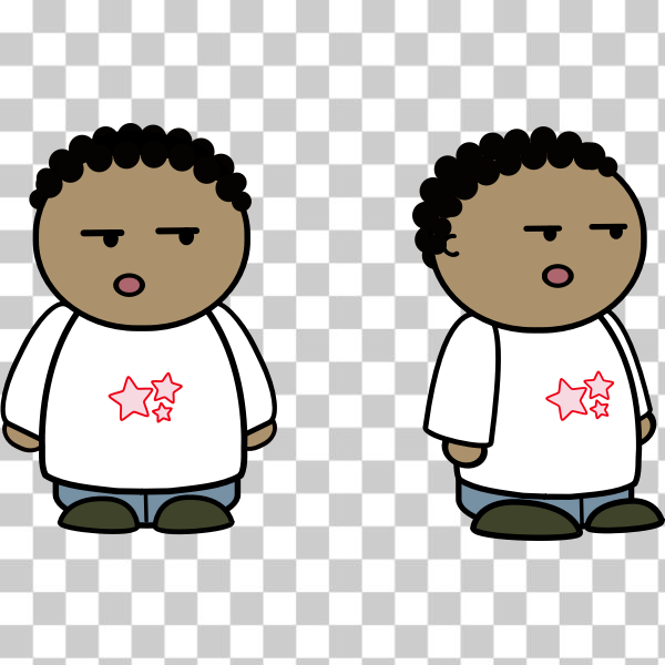 Free: SVG Vector clip art of black kid comic character - nohat.cc