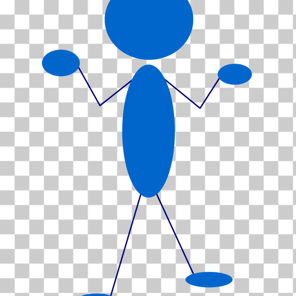 Free: SVG Vector clip art of blue stick man questioning - nohat.cc