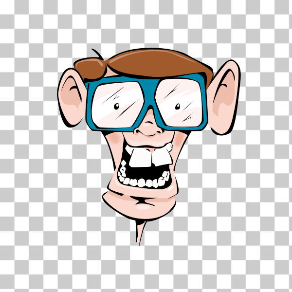 Free: SVG Vector clip art of comic geek face with glasses - nohat.cc