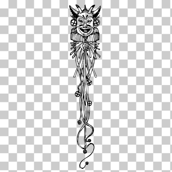 Free: SVG Vector clip art of devilish jesters sceptre - nohat.cc