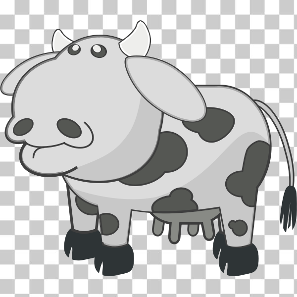 Free: SVG Vector clip art of gray cow with spots - nohat.cc