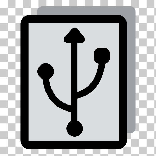 Free: SVG Vector clip art of grayscale USB plug connector label - nohat.cc
