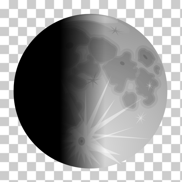 Free: SVG Vector clip art of half lit moon - nohat.cc