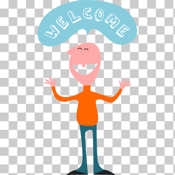 Free: SVG Vector clip art of male character saying welcome - nohat.cc