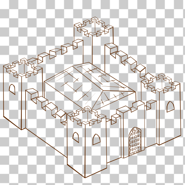 Free: SVG Vector clip art of role play game map icon for a fortress ...