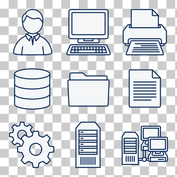 Free: SVG Vector clip art of set of computer network diagram icons ...