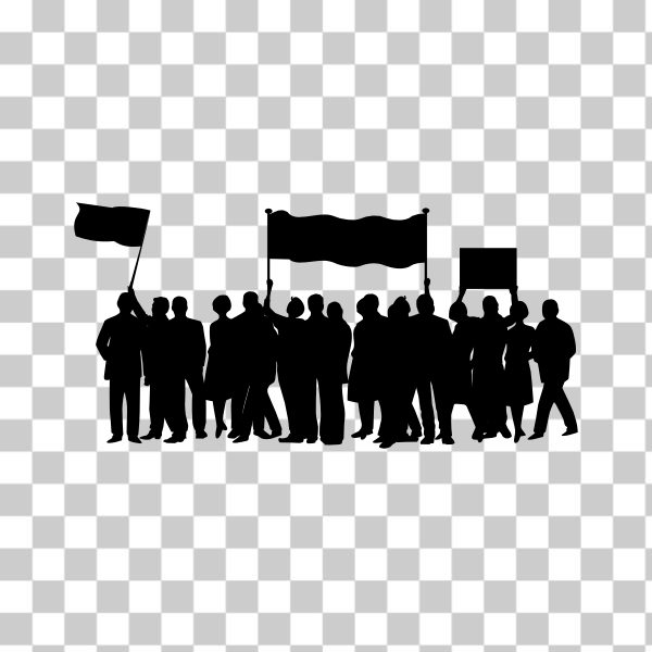 Free: SVG Vector clip art of small protest march - nohat.cc