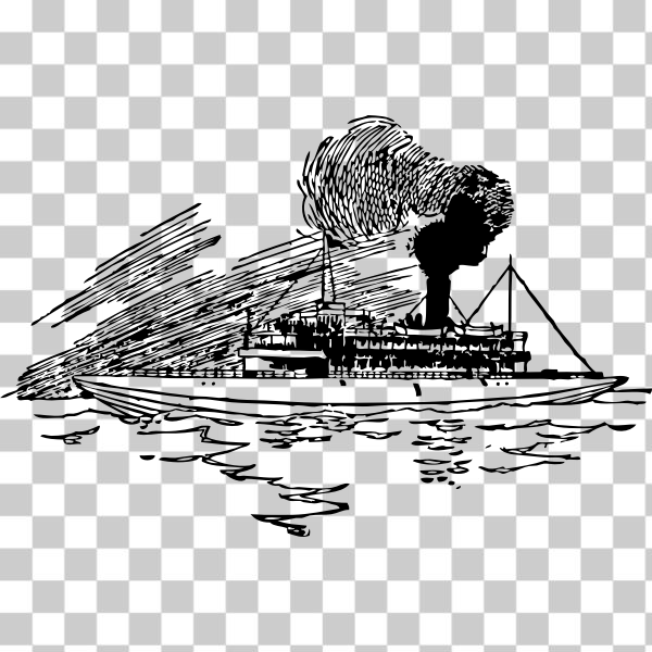 Free: SVG Vector clip art of steam ship - nohat.cc