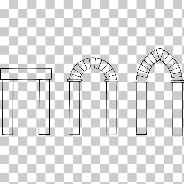 Free: SVG Vector clip art of three different arch types in simple black ...
