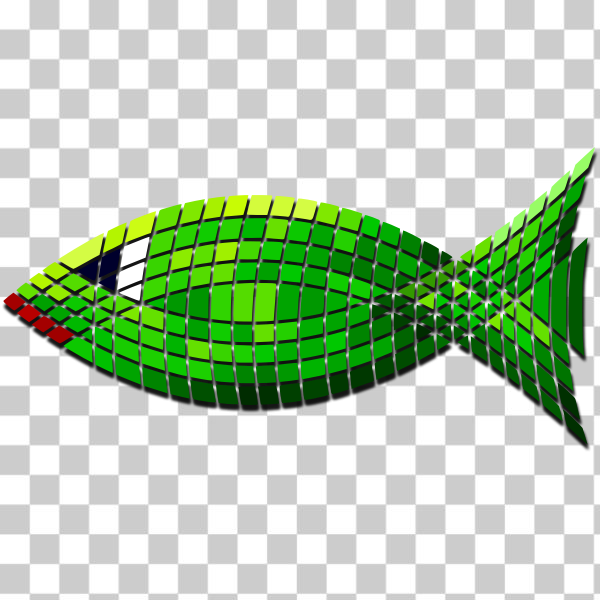 Free: SVG Vector clip art of tiled green fish - nohat.cc