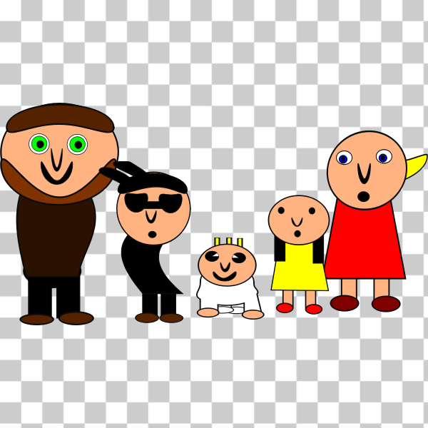 Free: SVG Vector clip art of weird cartoon family - nohat.cc